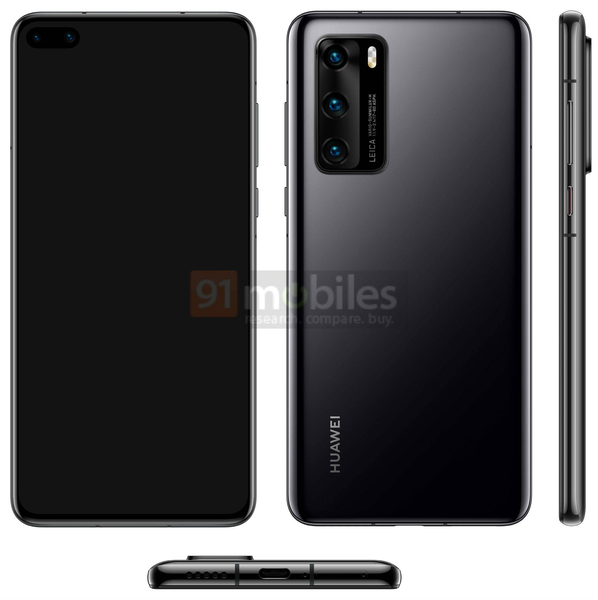 [Exclusive] Huawei P40 image reveals dual selfie cameras, punch-hole ...