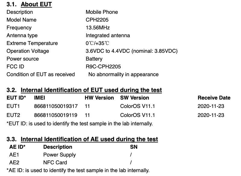 OPPO CPH2205 specifications, design revealed via FCC listing ...