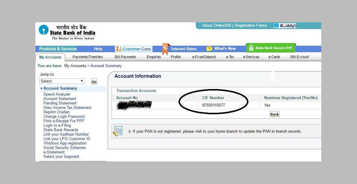 SBI CIF Number How To Find CIF Number In SBI Through SMS Online SBI CIF Number How To Find CIF Number In SBI Through SMS Online