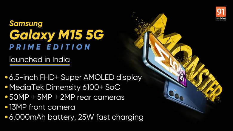 Samsung Galaxy M15 5g Prime Edition With Mediatek Dimensity 6100 Soc